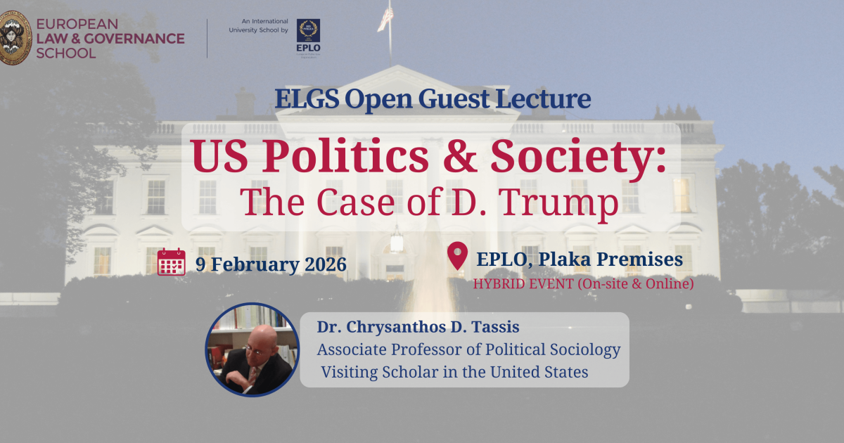 EPLO | Open Lecture - US Politics and Society: The Case of Donald Trump